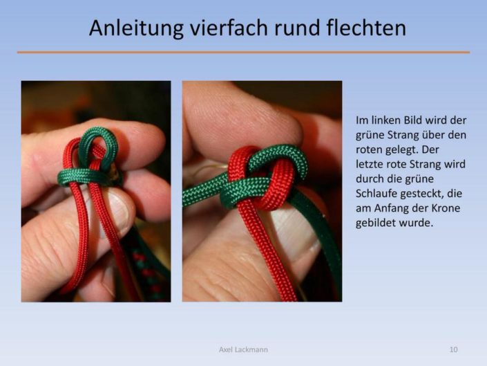 Rund flechten mit vier Strängen | Swiss Paracord GmbH